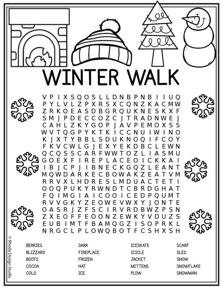 11 Winter Word Searches Free Printable 11 Winter Word Searches Free Printable