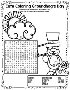 Free Groundhog's Day Activities and Coloring Pages