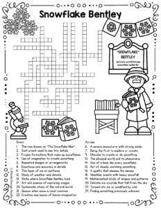 Free Snowflake Bentley Activities and Coloring Pages