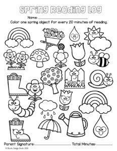 8 Printable Spring Reading Logs for Homework and Tracking