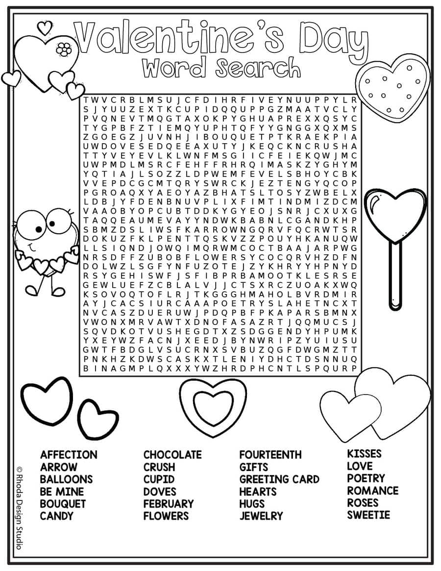 Free Valentine's Day Word Search Puzzles