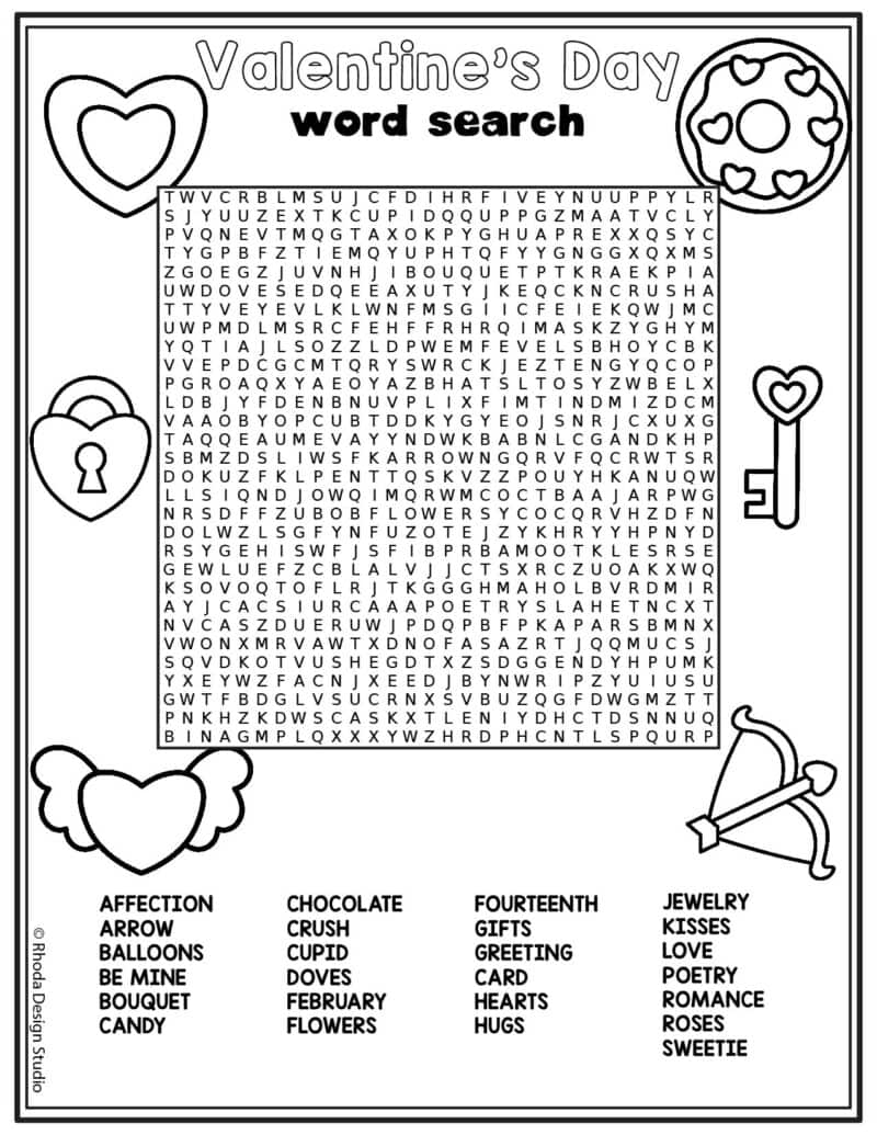 Free Valentine's Day Word Search Puzzles