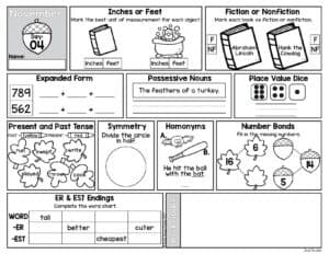 Second Grade Bell Ringers Free Worksheets