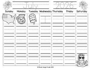 Free 2026 Traceable and Fillable Calendars for Kids
