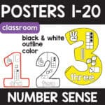 Number Sense Posters 1-20 to Learn Subitizing