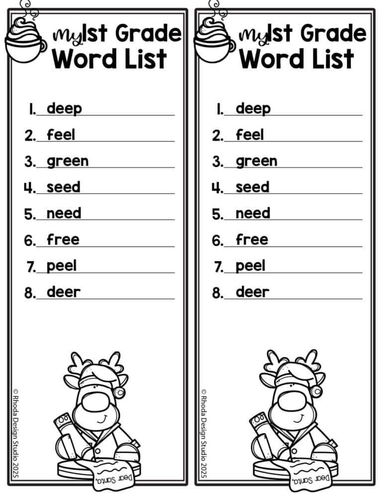 Free Christmas Spelling Lists: Festive Word Work