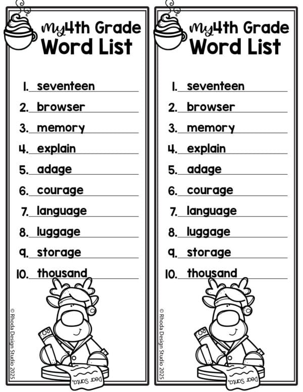 Free Christmas Spelling Lists: Festive Word Work