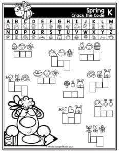 Spring Crack the Code Worksheets: Puzzles for Grades K–4