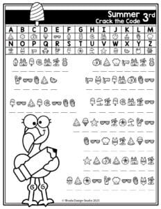Free Summer Crack the Code Puzzles and Worksheets