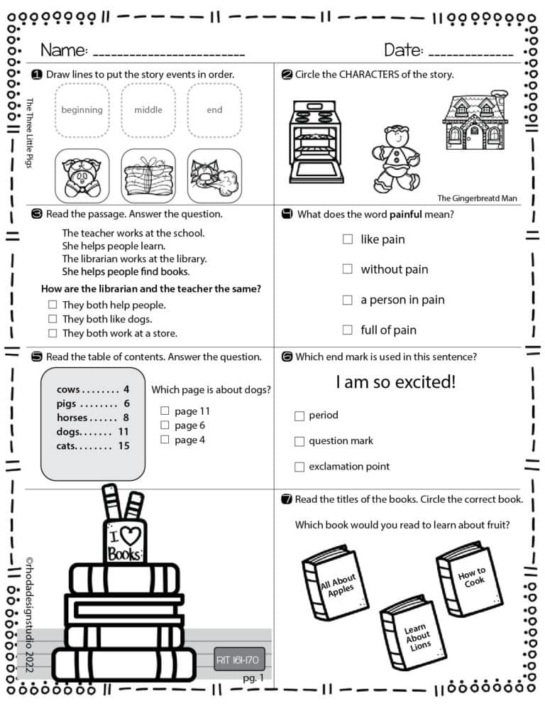 Reading Fluency Activities for NWEA RIT Bands 121-230