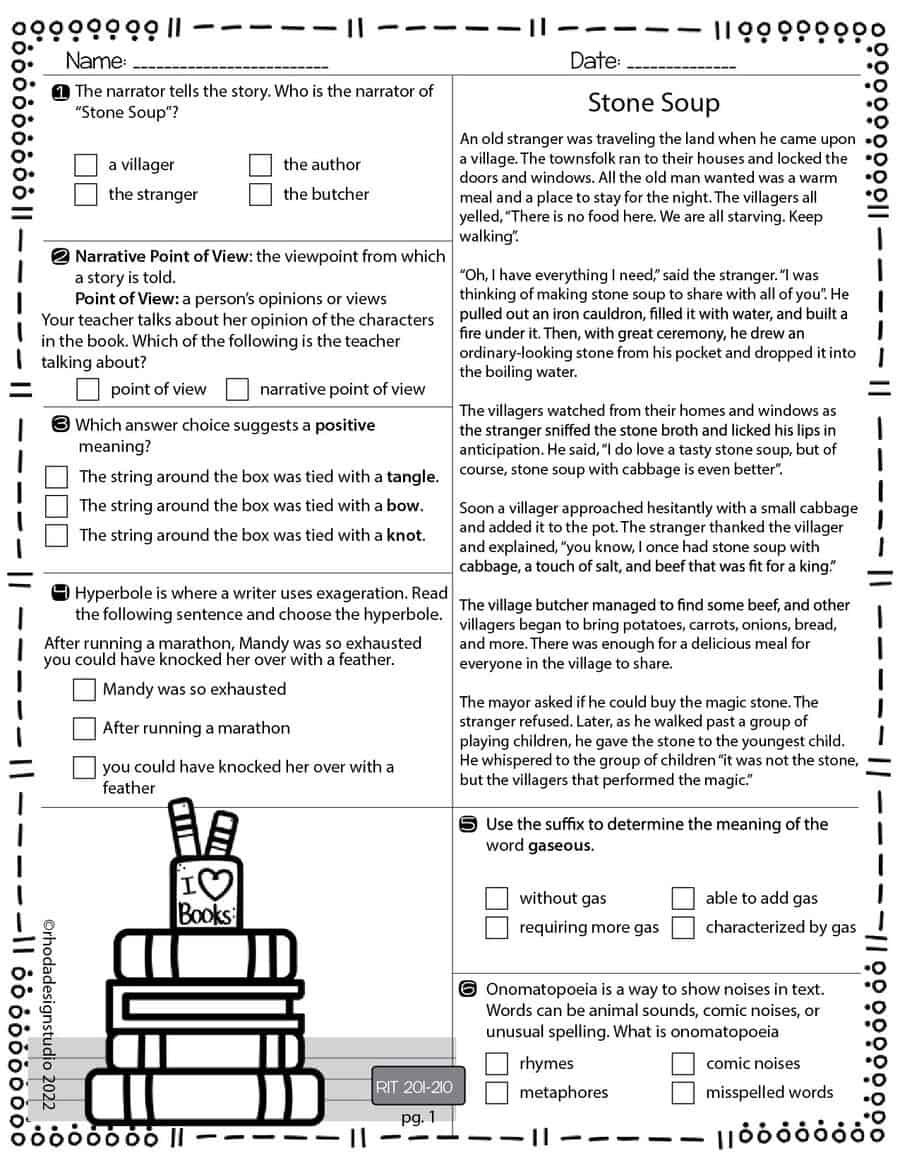Reading Fluency Activities for RIT Band Levels 131–230
