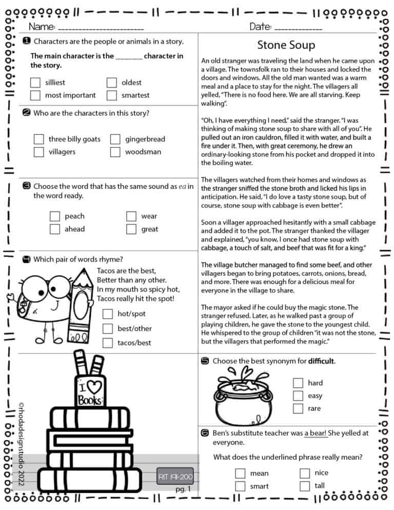 Reading Fluency Activities for RIT Band Levels 131–230