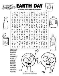Free Earth Day Word Search Puzzles for Kids